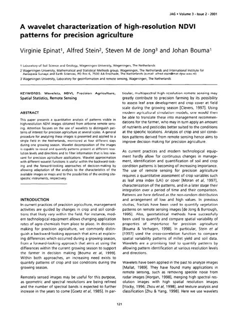 A Wavelet Characterization Of High Resolution Ndvi Patterns For