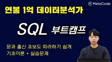 sql 기초 부트캠프 무료강의 [1억 연봉 데이터분석가] 메타코드m youtube