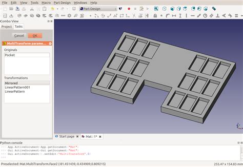 partdesign multitransform freecad documentation