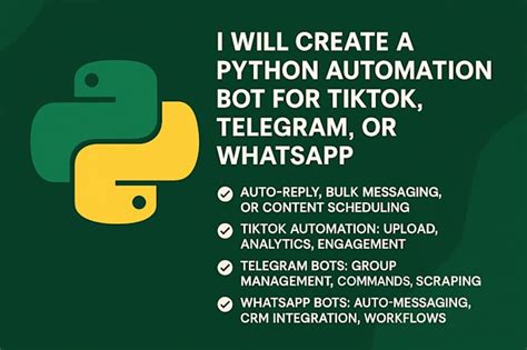 Do Python Automation Bot Titok Bot Telegram Bot Whatsapp Bot By Pythonmaestro07 Fiverr