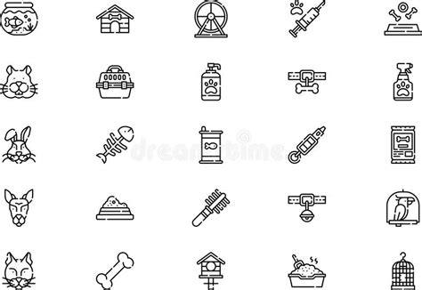 Pets Icons Collection Is A Vector Illustration With Editable Stroke Stock Vector Illustration