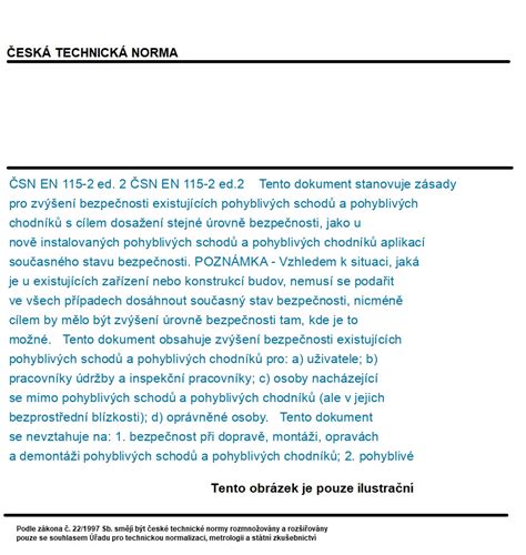ČSN EN 115-2 ed. 2 - Bezpečnost pohyblivých schodů a pohyblivých ...