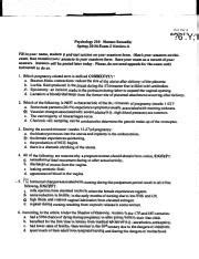 PSYCH Spr Midterm PDF Psychology Human Sexuality Spring Exam Version A