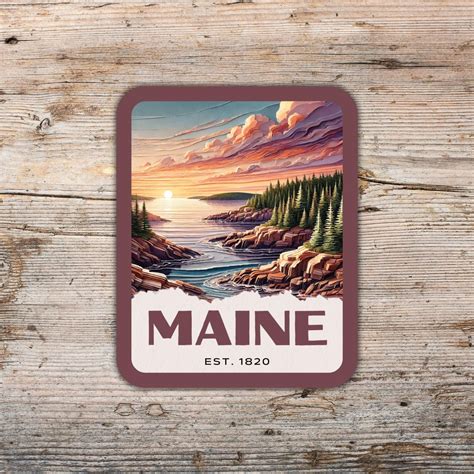 Maine Sticker Collage Deco Art Glacier Sticker Laptop Sticker Cooler