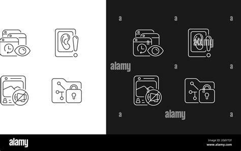 Computer Activity Monitoring Linear Icons Set For Dark And Light Mode Stock Vector Image And Art