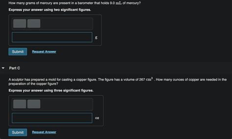 Solved Use The Density Values In The Table Below To Solve Chegg Com