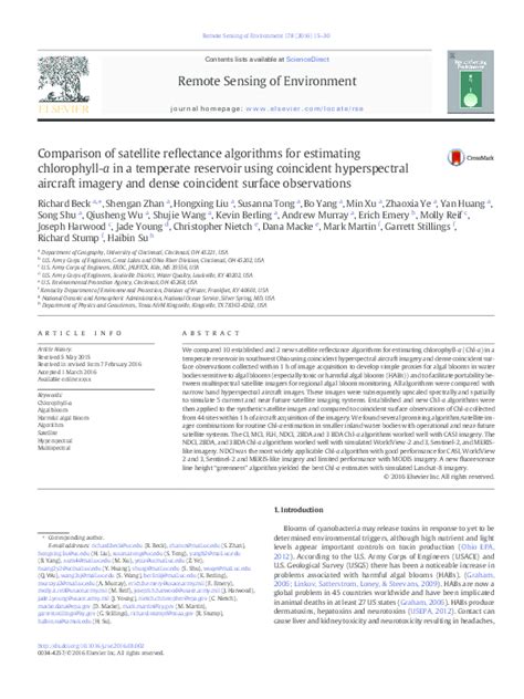 Pdf Comparison Of Satellite Reflectance Algorithms For Estimating