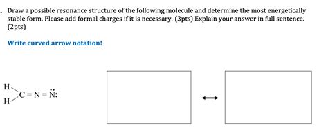 Solved Draw a possible resonance structure of the following | Chegg.com