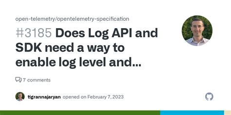 does log api and sdk need a way to enable log level and query for it