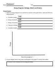 Understanding Enthalpy Energy Diagrams And Reaction Kinetics Course Hero