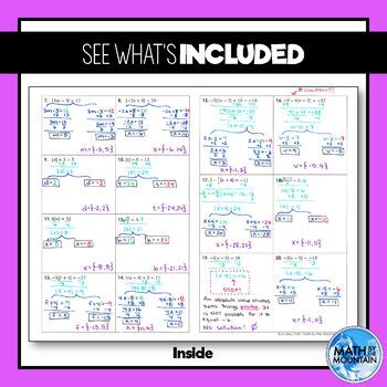 Solving Absolute Value Equations Notes By Math By The Mountain TpT
