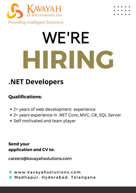 Kavayah It Solutions Private Limited On Linkedin Hiring Dotnethiring Dotnet
