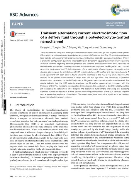 Pdf Transient Alternating Current Electroosmotic Flow Of A Jeffrey Fluid Through A