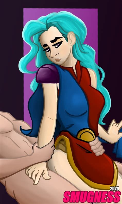 Rule 34 Blue Hair Clothed Sex Female Glowing Hair Pink Eyes Riding