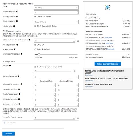 Capacity Planner를 사용하여 비용 예측 Nosql용 Api Microsoft Learn