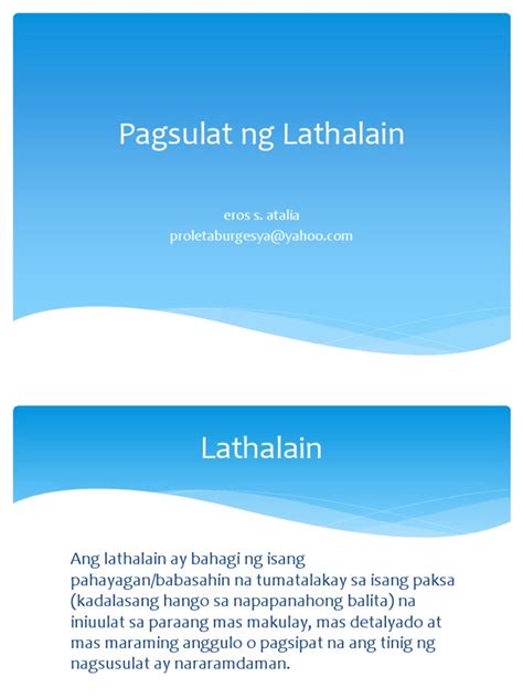 Pagsulat Ng Lathalain New And Old Pdf