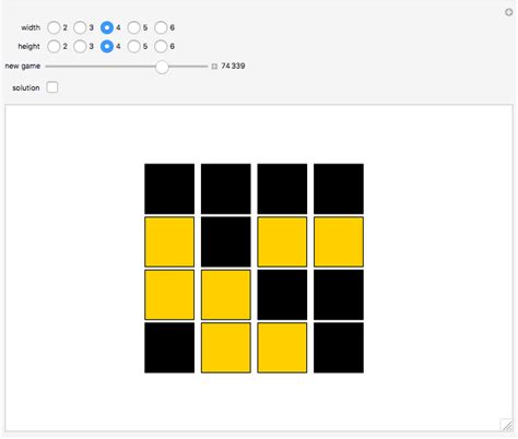 Modified Lights Out Game And Solver Wolfram Demonstrations Project