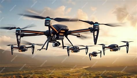 Premium Photo A Detailed Illustration Of A Drone Swarm Performing