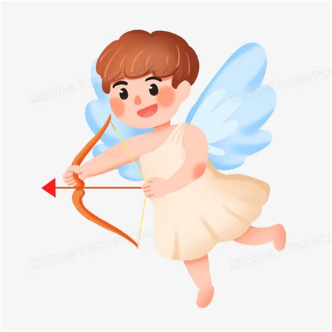 手绘可爱的小男孩天使射箭元素png图片素材下载 男孩png 熊猫办公