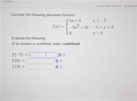 Solved 1 FunctionsCurrent Grade Chegg Com