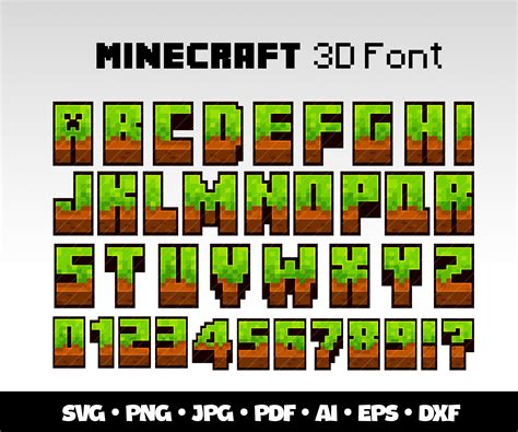 Minecraft 5 Fonts Svg Bundle Minecraft Alphabet Printable Minecraft
