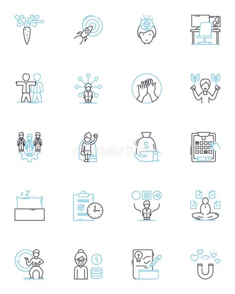 Collaboration Gathering Linear Icons Set Erking Teamwork Synergy