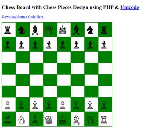 Excellent Chess Board Design Using Php With Chess Pieces 2024