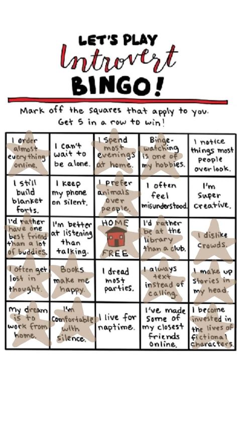 Introvert Bingo 🖤 Bingo Remix Bingo Introvert Bingo Cards