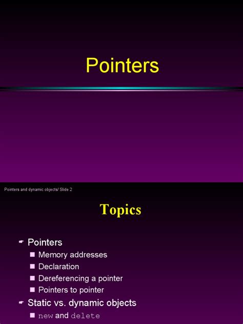 An Introduction To Pointers Dynamic Memory Allocation And References Pdf