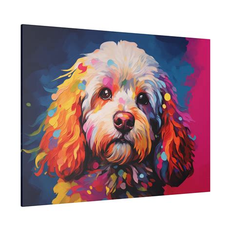 Colourful Rainbow Cockapoo Dog Canvas Print Dog Wall Art Cockapoo