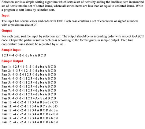 Solved Selection Sort Is A Simple Sorting Algorithm Which Chegg