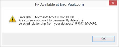 How To Fix Error 10600 Microsoft Access Error 10600 Are You Sure