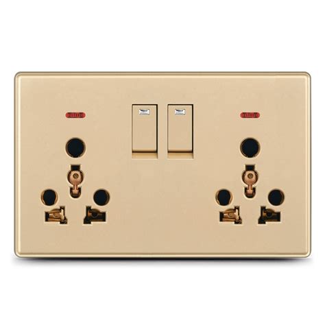 2 Gang Double 16A Socket MF Socket Indicator