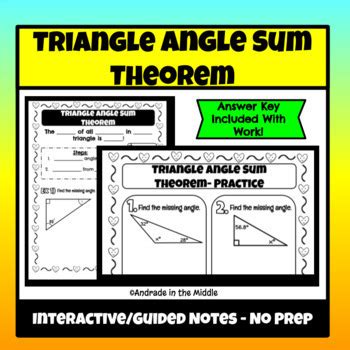 Interactive And Guided Notes A Triangle Angle Sum Theorem TPT
