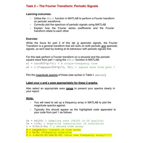 Solved Task 1 Generating Waveforms Using Fourier Series