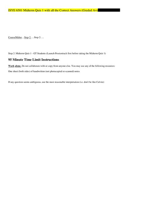 isye 6501 midterm quiz 1 with all the correct answers graded a