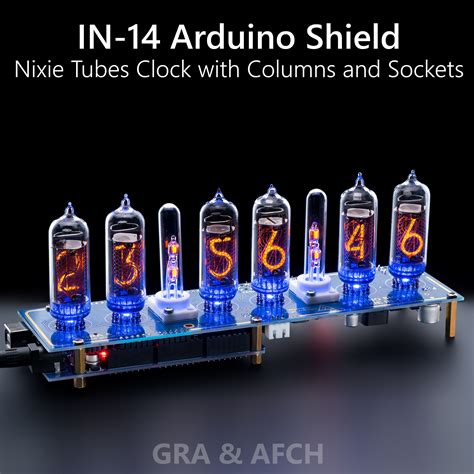 IN Shield Nixie Clock With Dots SMF RGB USB Tunes Tubes Sockets Columns With