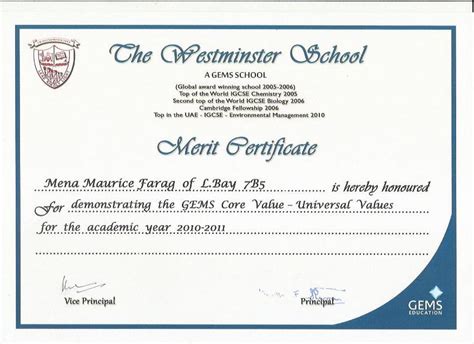 Certificates