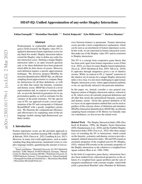 Pdf Shap Iq Unified Approximation Of Any Order Shapley Interactions