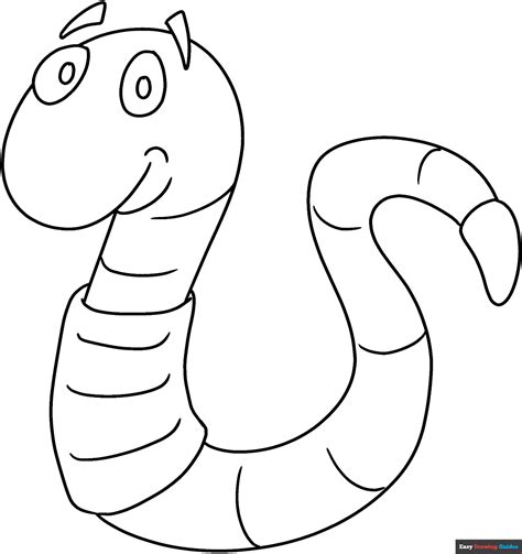 How To Draw A Worm Really Easy Drawing Tutorial