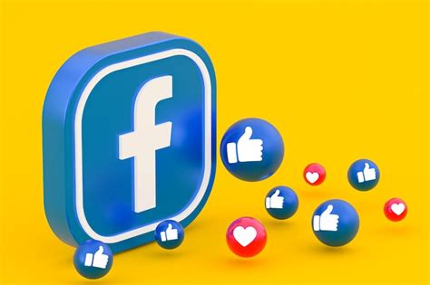 Premium Photo Facebook Reactions Emoji D Render Social Media Symbol