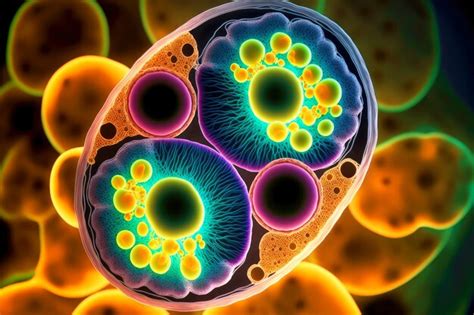Premium Photo Microbiological Process Of Cell Division Magnified By