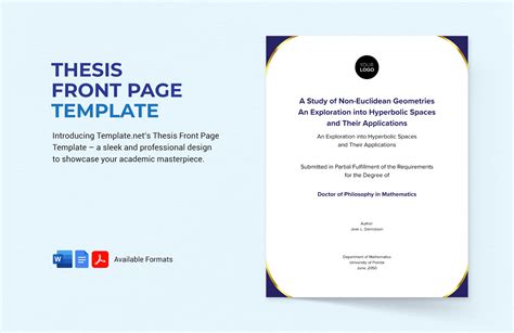 Free Thesis Templates To Edit Online