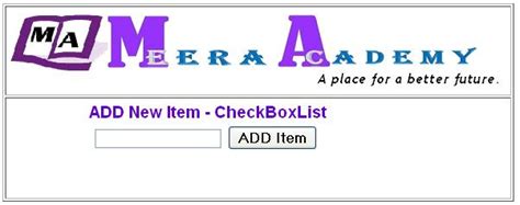 How To ADD New Item To CheckBoxList Programmatically In ASP Net
