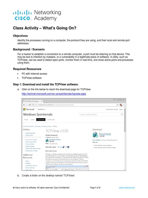 7012 Class Activity Whats Going On Pdf Malware System Software