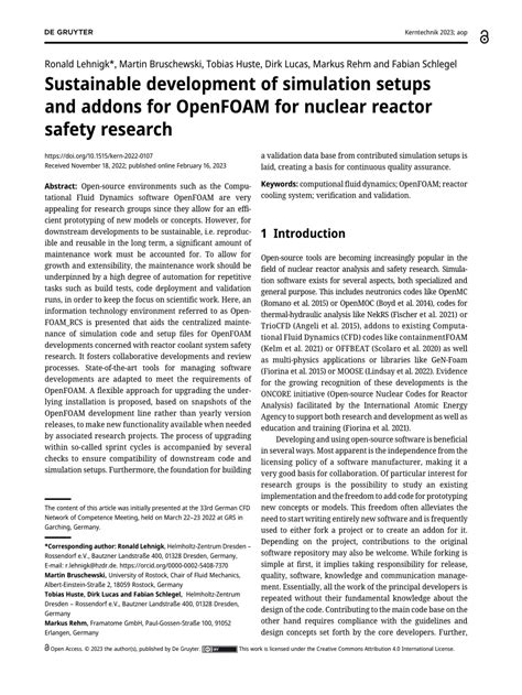 Pdf Sustainable Development Of Simulation Setups And Addons For