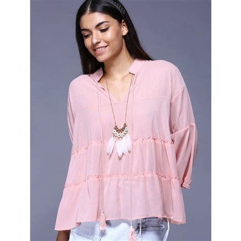 Plus Size Bell Sleeve Solid Color Blouse