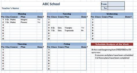 5 Free Class Schedule Templates In Ms Word Excel And Pdf Format
