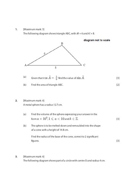 Trigonometry And Geometry Non Calculator Pdf Trigonometry Sphere