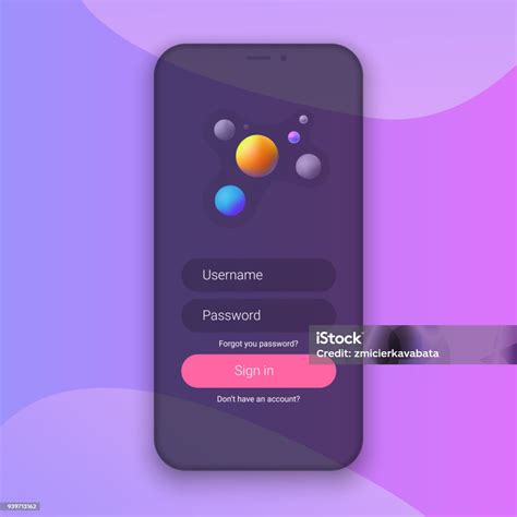화면에 로그인 합니다 모바일 Ui 디자인 개념을 청소 암호 양식 창 로그인 응용 프로그램입니다 트렌디한 홀로그램 그라디언트